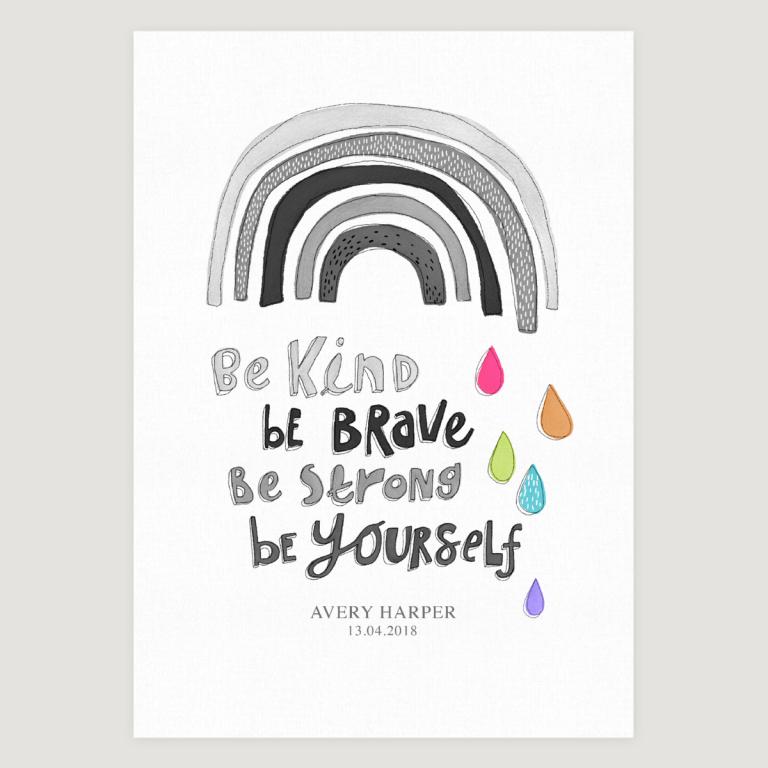 Rainbow Be Yourself – Charity Personalised Print – Rags and Rainbows